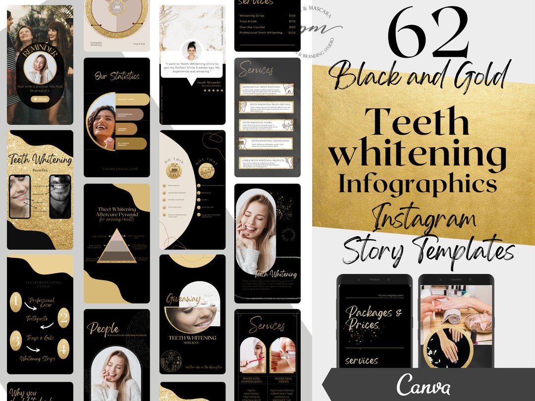 Teeth Whitening Instagram Story Templates, Editable Teeth Whitening ...