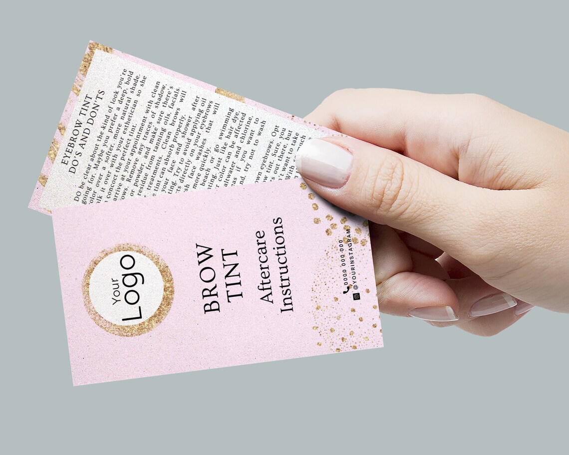 Editable Brow Tinting Aftercare Card Brow Tint Aftercare - Etsy
