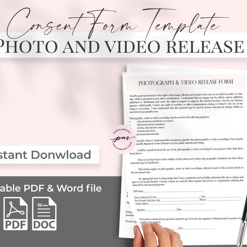 Salon Photo and Video Release Form Template Esthetician Photo - Etsy