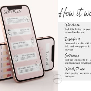 Nail Technician Instagram Story Templates, Editable Nails Social Media ...