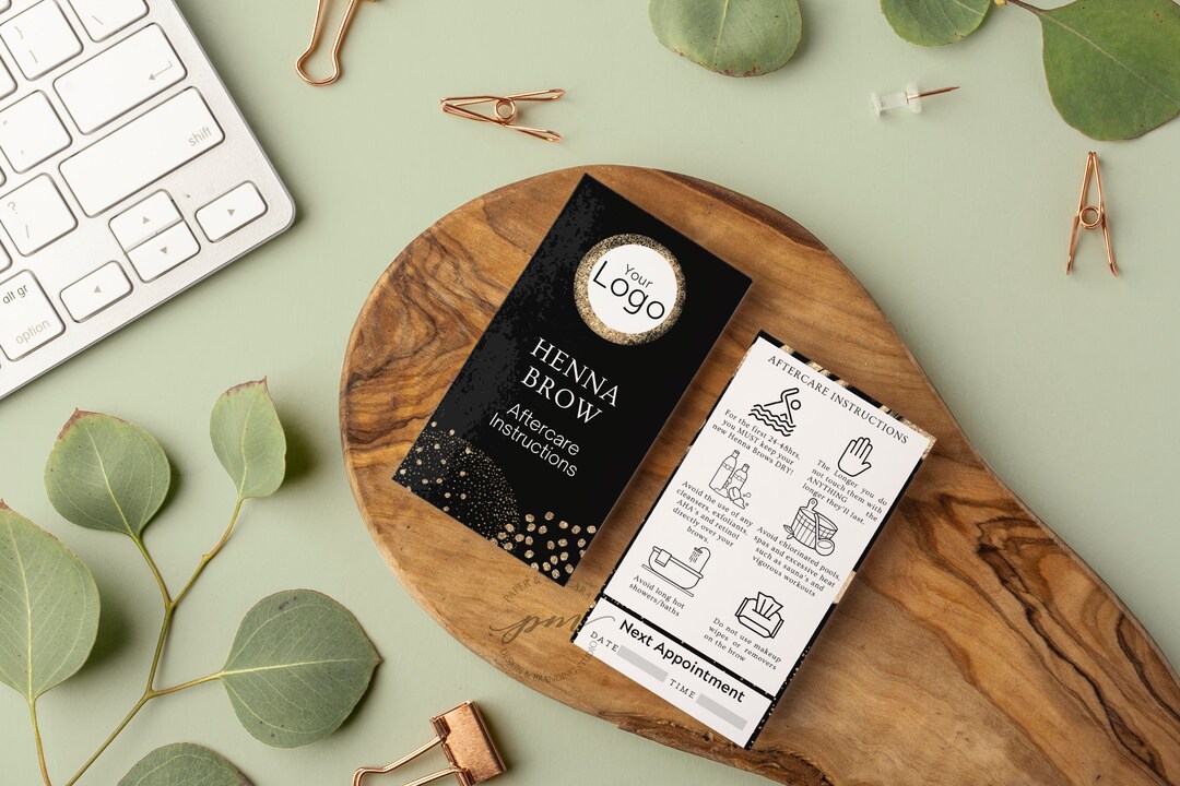 Editable Henna Brow Aftercare Card, Henna Brow Aftercare Information ...