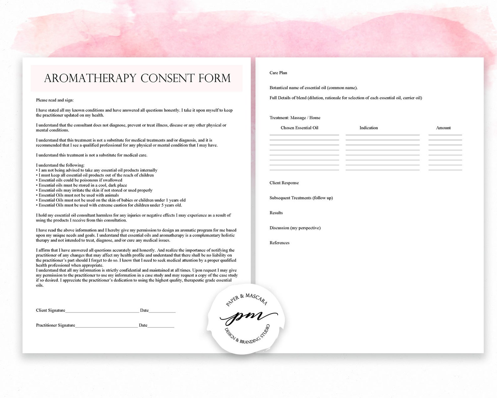 Aromatherapy Consent Form, Aromatherapy Client Consultation Form - Etsy UK