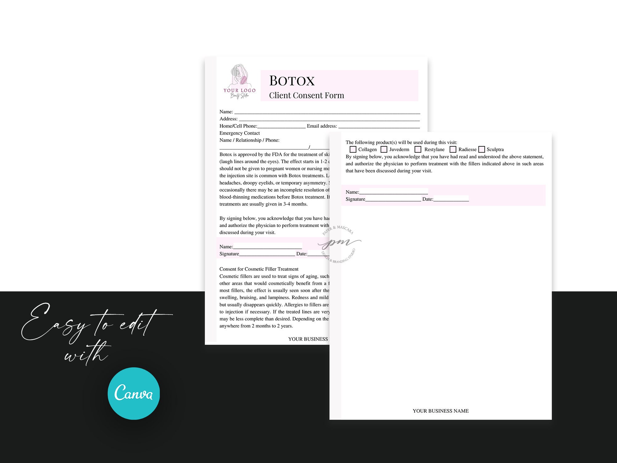 Editable Botox Treatment Form Template Customizable Botox - Etsy UK