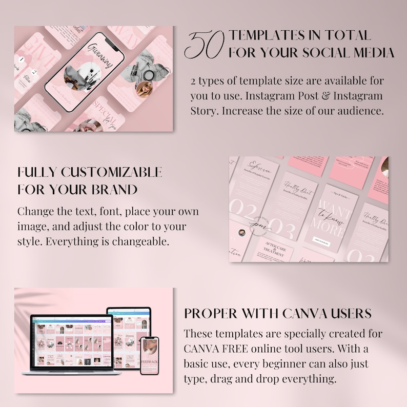 Instagram Carousel Story Template Pink Editable Instagram - Etsy