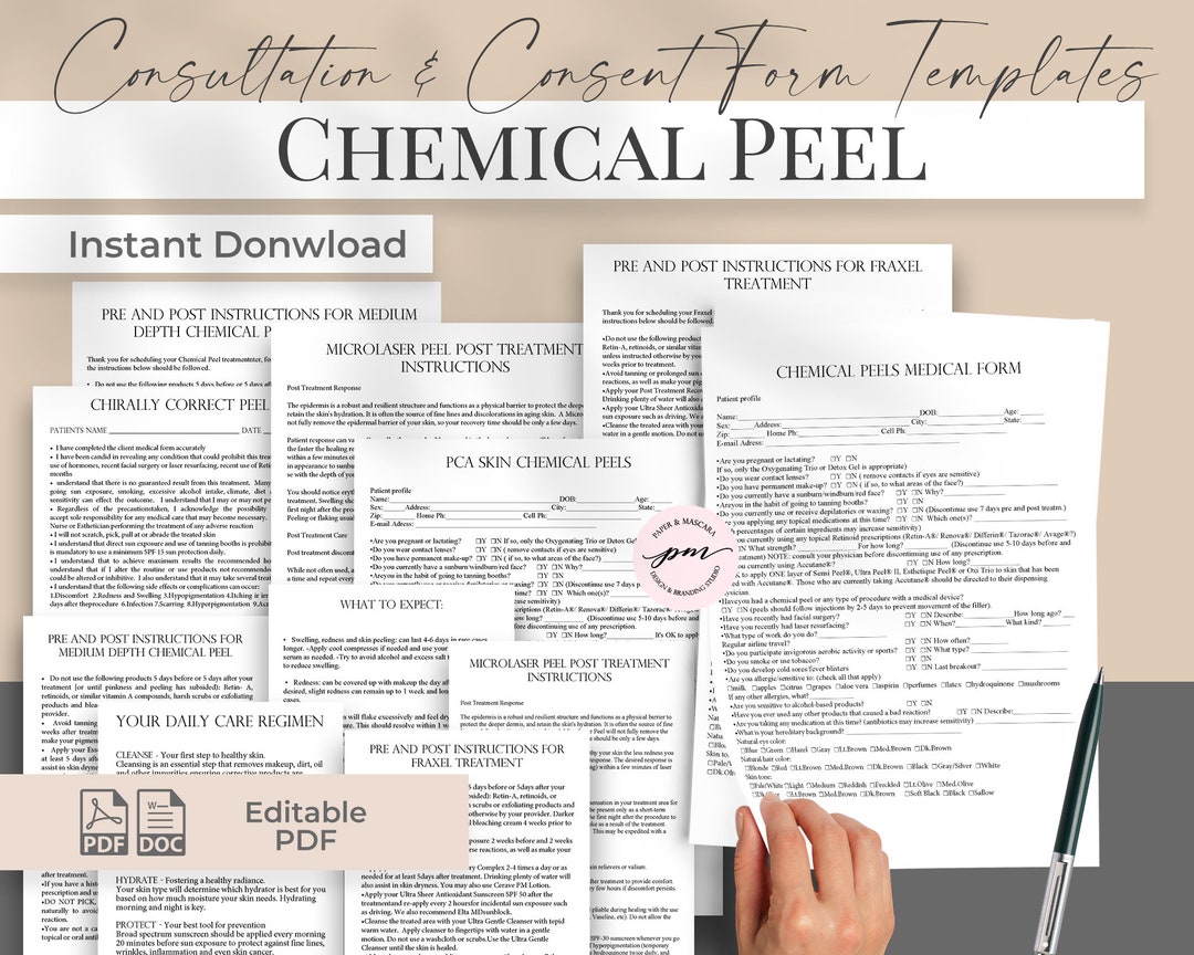 Editable Chemical Peel Form Template, Chemical Peel Facials Form ...