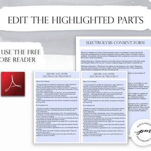 Electrolysis Consent Forms, Electrolysis Client Consultation, Before and After Card - Etsy