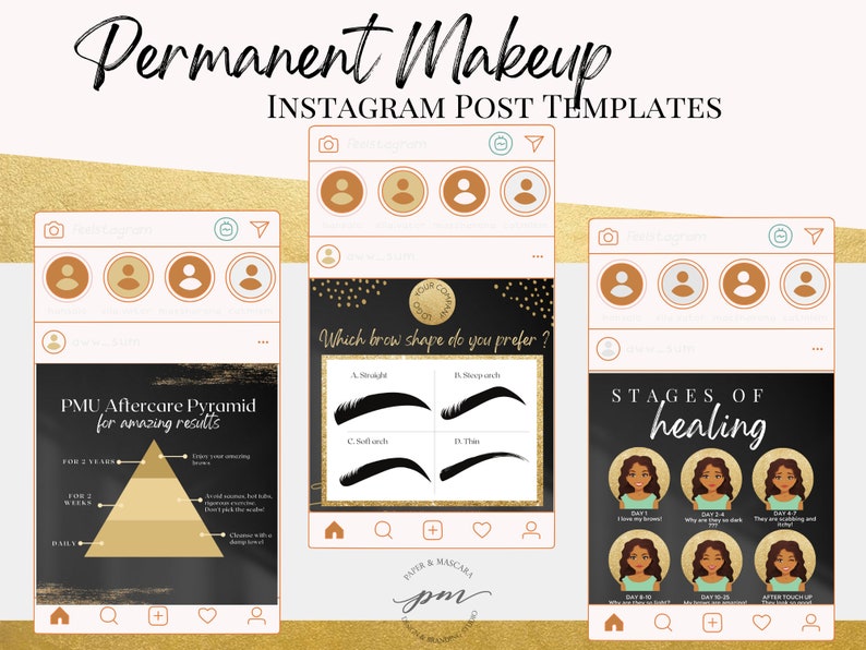 Permanent Makeup Instagram Post Templates Editable PMU Social - Etsy