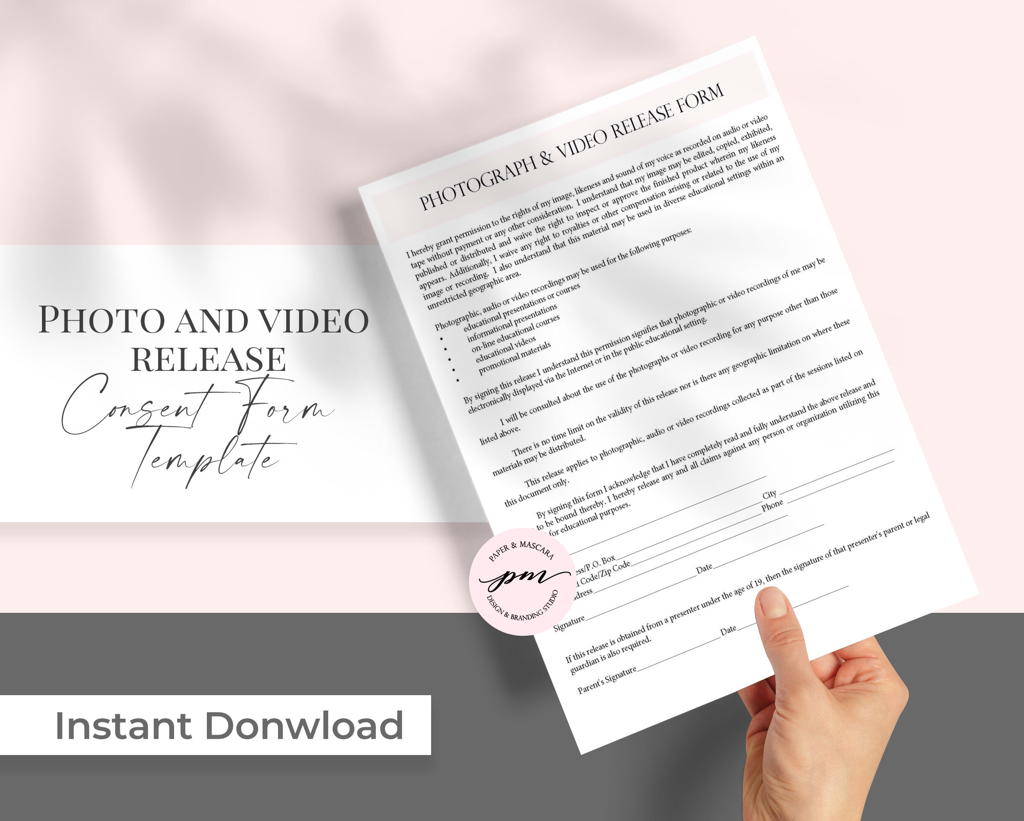 Salon Photo and Video Release Form Template, Esthetician Photo Release ...
