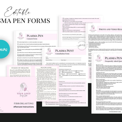 Fibroblast Client Forms Fibroblast Consent Form Plasma Pen - Etsy