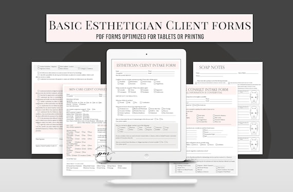 Esthetician Client Intake Form Skin Care Consultation Form - Etsy