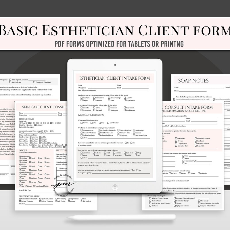 Esthetician Forms - Etsy