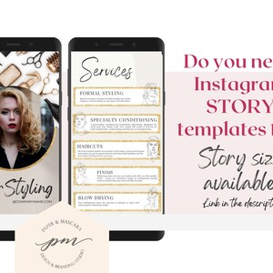 Hair Stylist Instagram Post Templates, Editable Hair Stylist Social ...