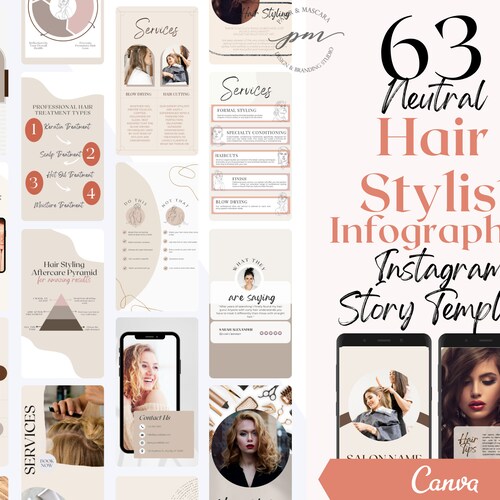 Hair Stylist Instagram Post Templates Editable Hair Stylist - Etsy