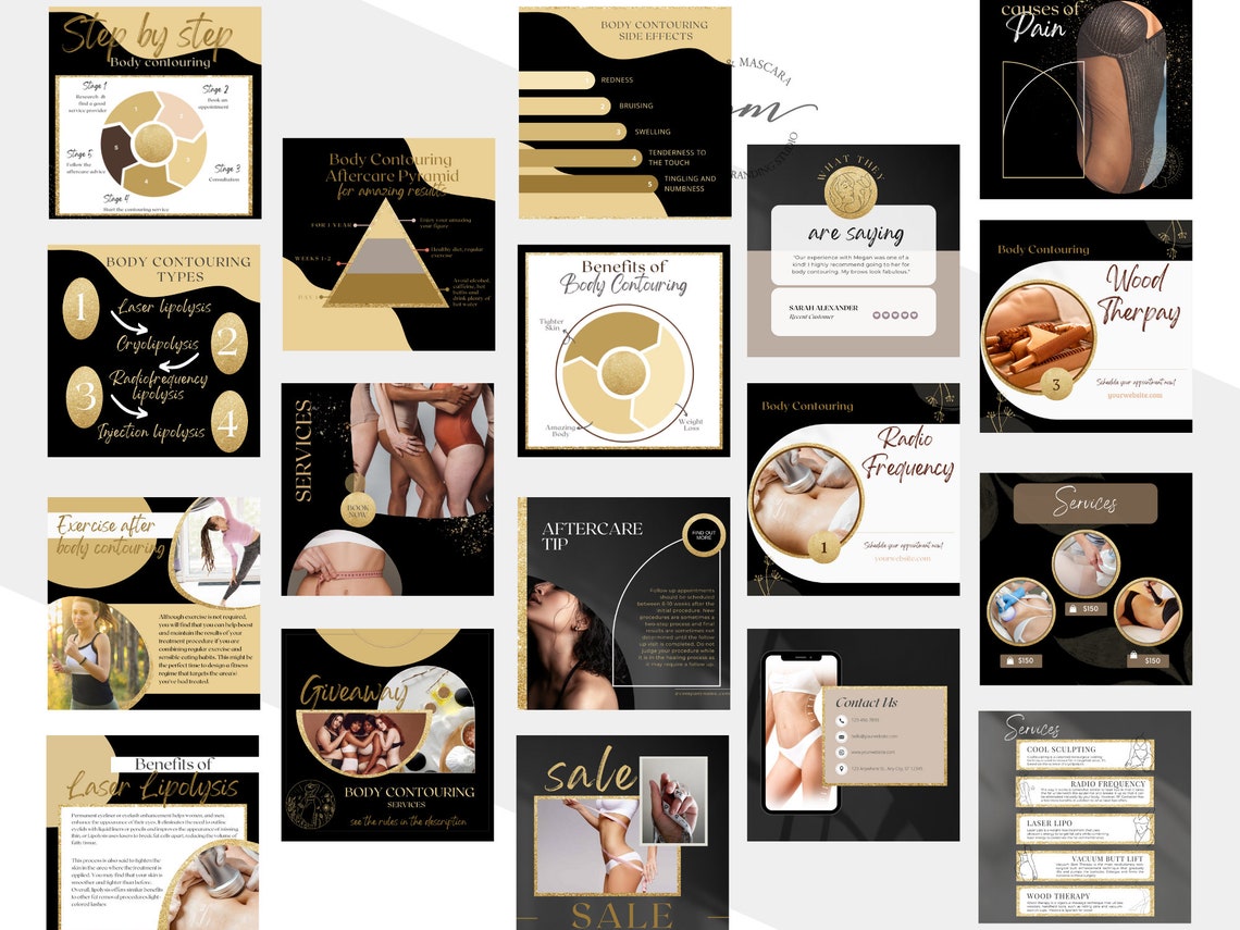 Body Contouring Instagram Post Templates Editable Body - Etsy