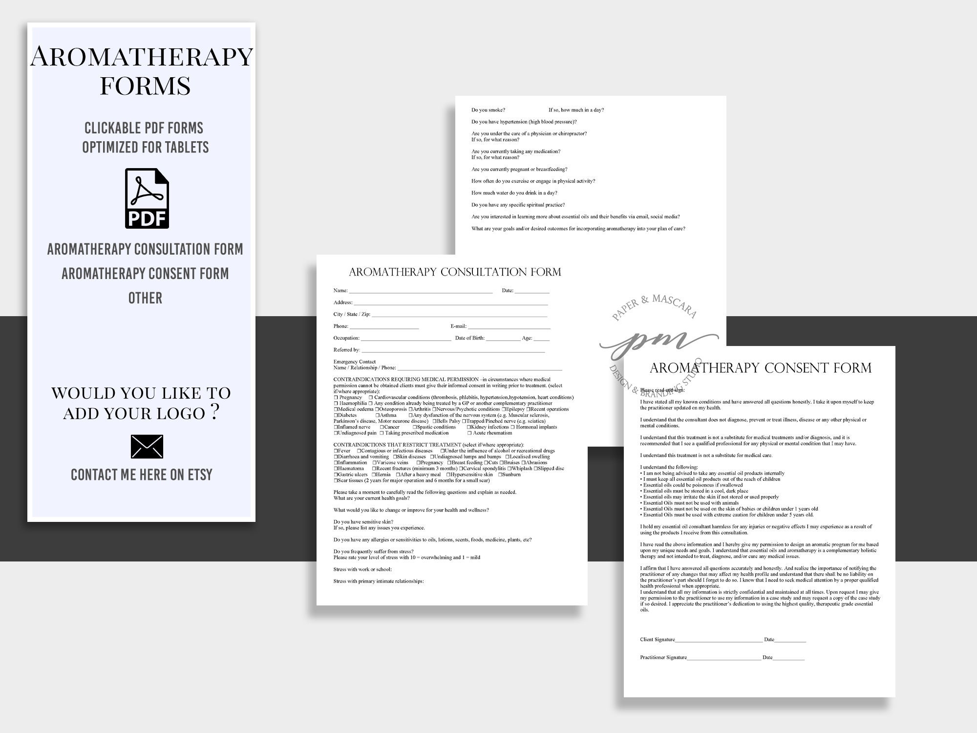 Aromatherapy Consent Form Aromatherapy Client Consultation - Etsy UK