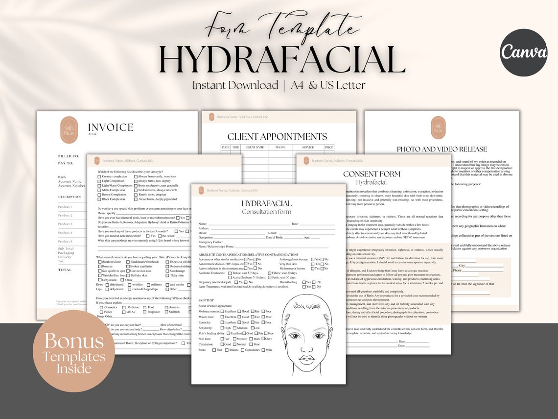 Editable Hydrafacial Consent Form Template Hydrafacial Client - Etsy