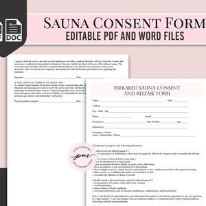 Infrared Sauna Consent Form Template, Sauna Detox Consent Forms ...