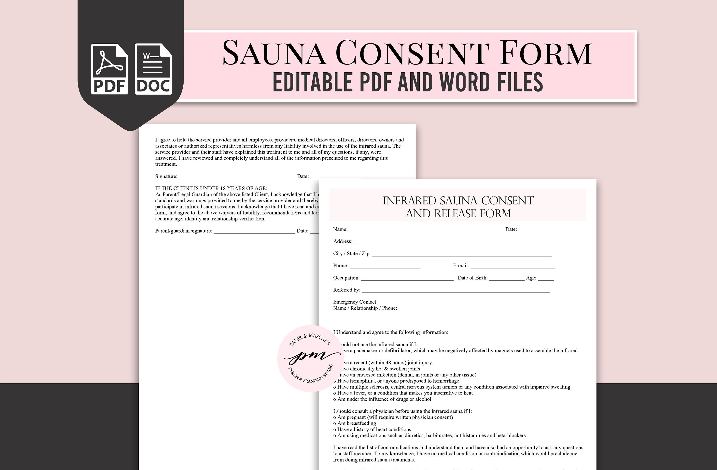 Infrared Sauna Consent Form Template Sauna Detox Consent - Etsy UK