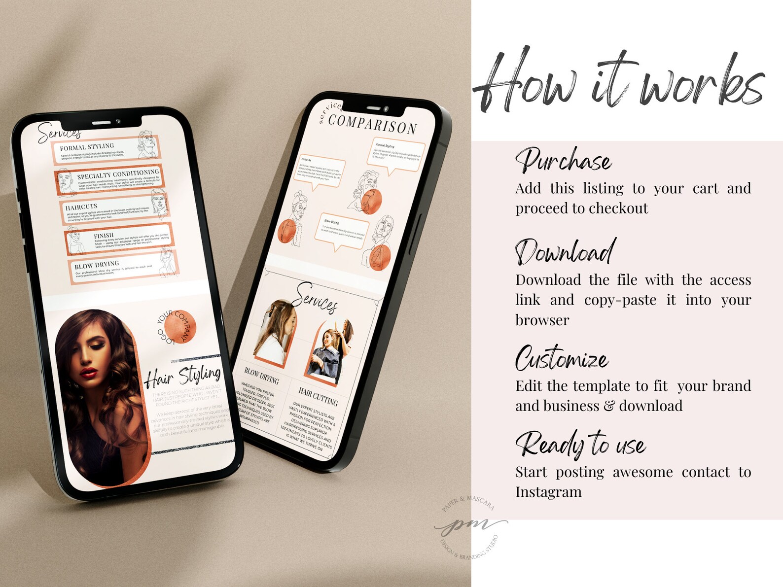 Hair Stylist Instagram Post Templates, Editable Hair Stylist Social ...