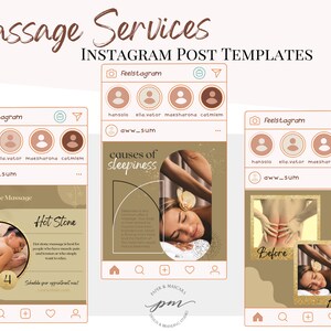 Massage Therapist Instagram Post Templates, Editable Massage Social ...