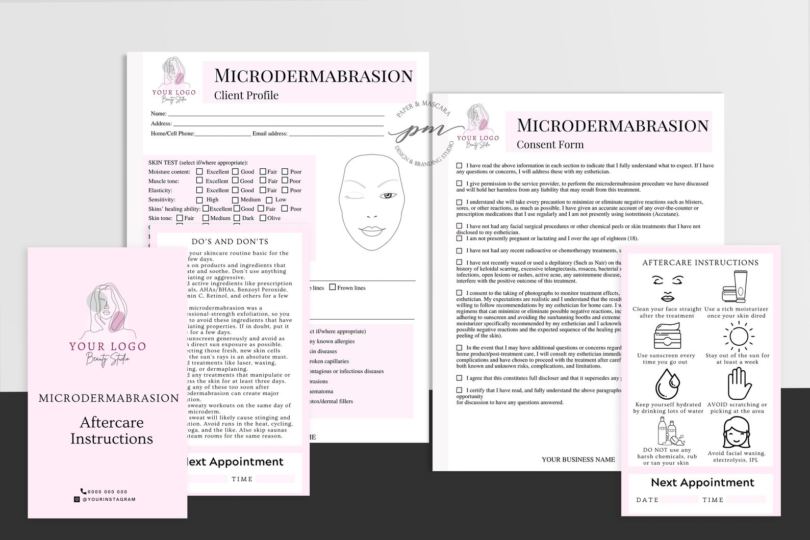 Editable Microdermabrasion Forms Template, Microdermabrasion Technician ...