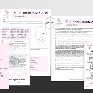 Editable Microdermabrasion Forms Template, Microdermabrasion Technician, Customizable ...