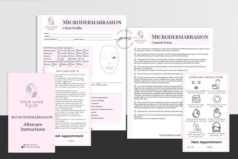 Editable Microdermabrasion Forms Template Microdermabrasion - Etsy