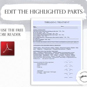 Eyebrow Threading Form Template, Threading Consent Form Template - Etsy