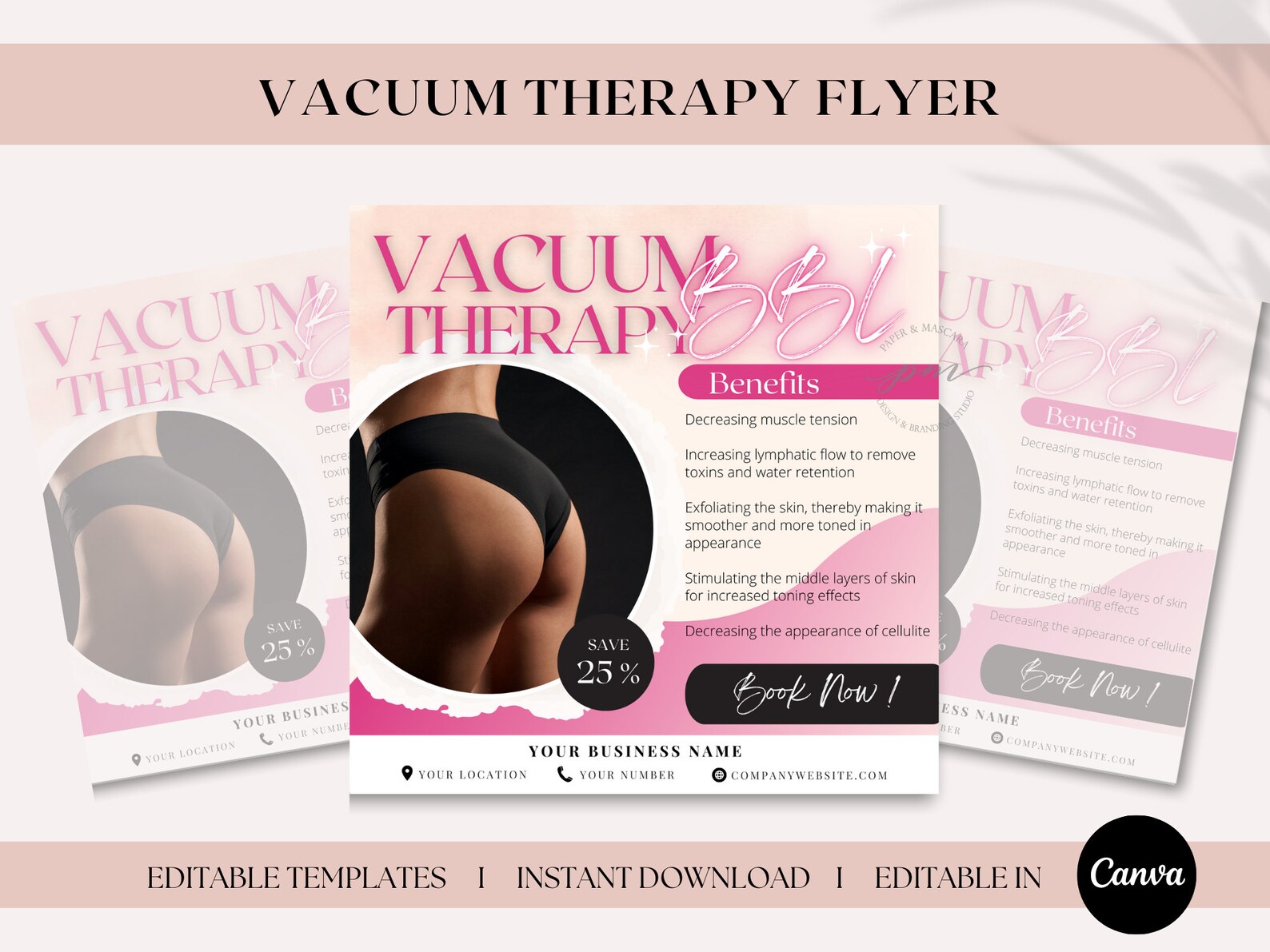 Editable BBL Vacuum Therapy Flyer Template Instagram - Etsy