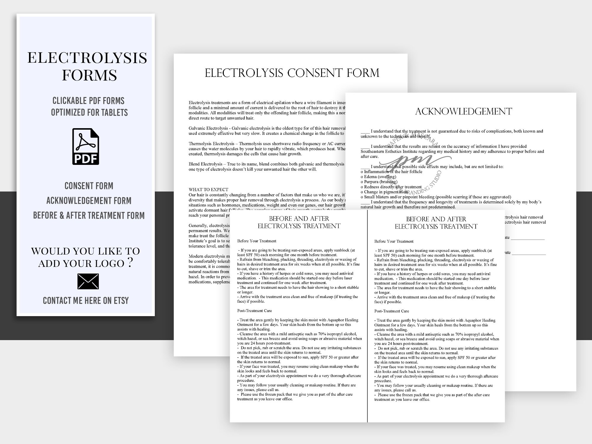 Electrolysis Consent Forms Electrolysis Client Consultation | Etsy