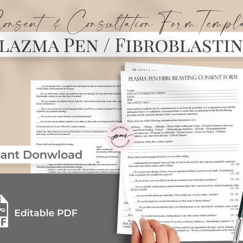 Plasma Pen Consent and Consultation Forms. Fibroblast Patient - Etsy UK