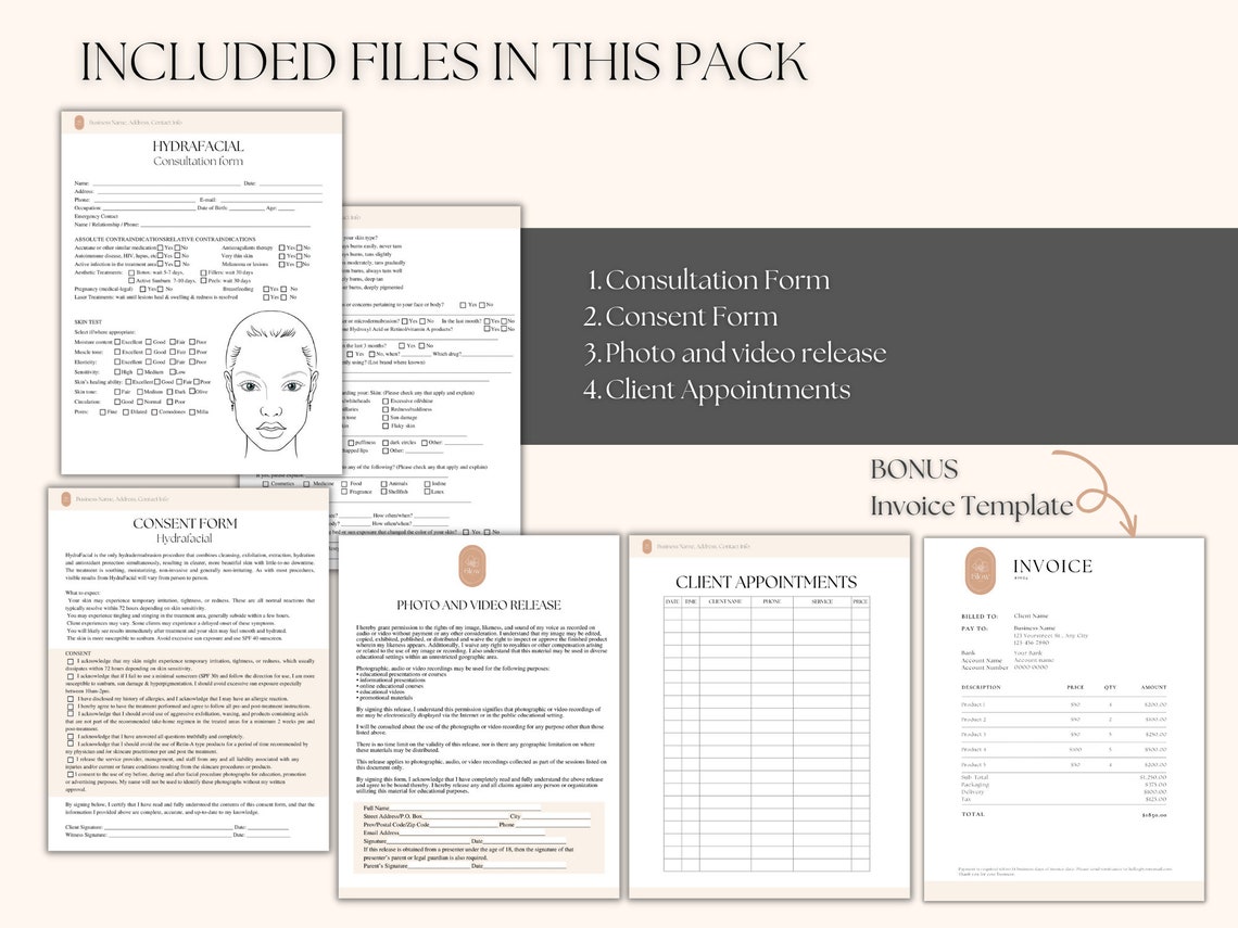 Editable Hydrafacial Consent Form Template Hydrafacial Client - Etsy