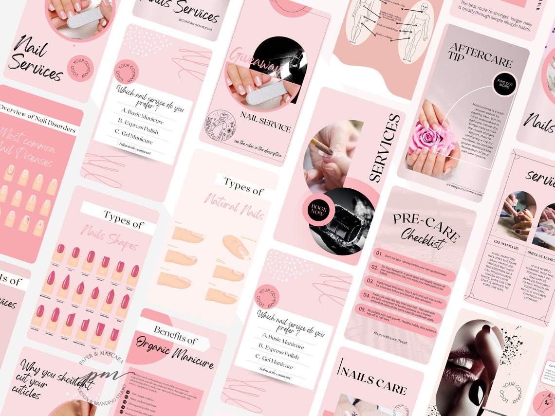 Nail Technician Instagram Story Templates Editable Nails - Etsy