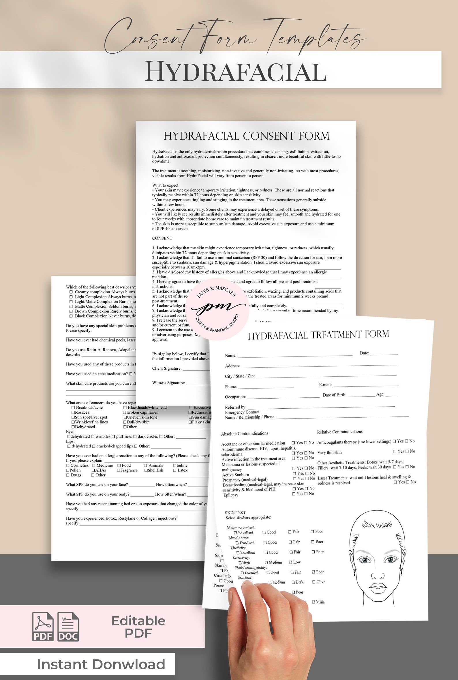Hydrafacial Consent Form Template Hydrafacial Client Intake - Etsy