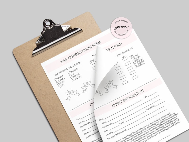 Nail Technician New Client Form Template Editable Nail - Etsy Australia