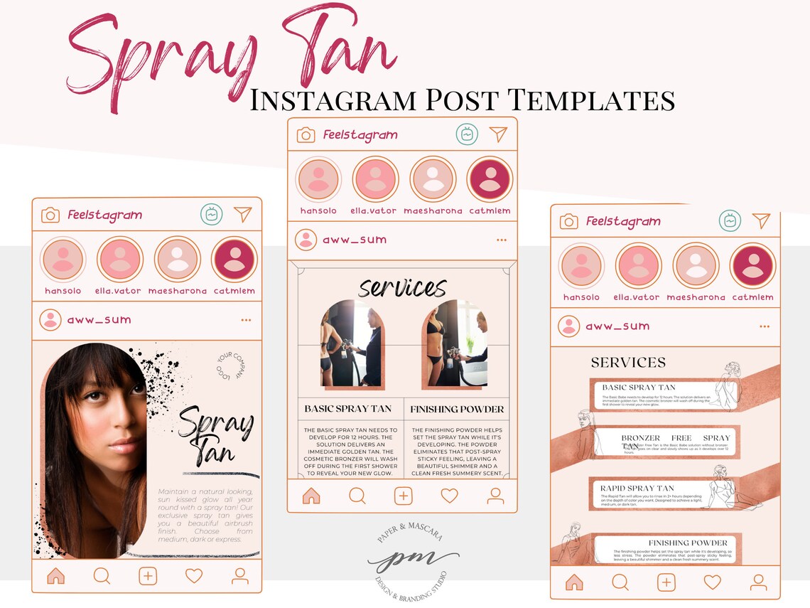 Spray Tan Instagram Post Templates Editable Spray Tan Media - Etsy