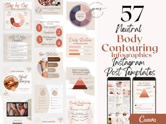 Body Contouring Instagram Post Templates Editable Body | Etsy Canada