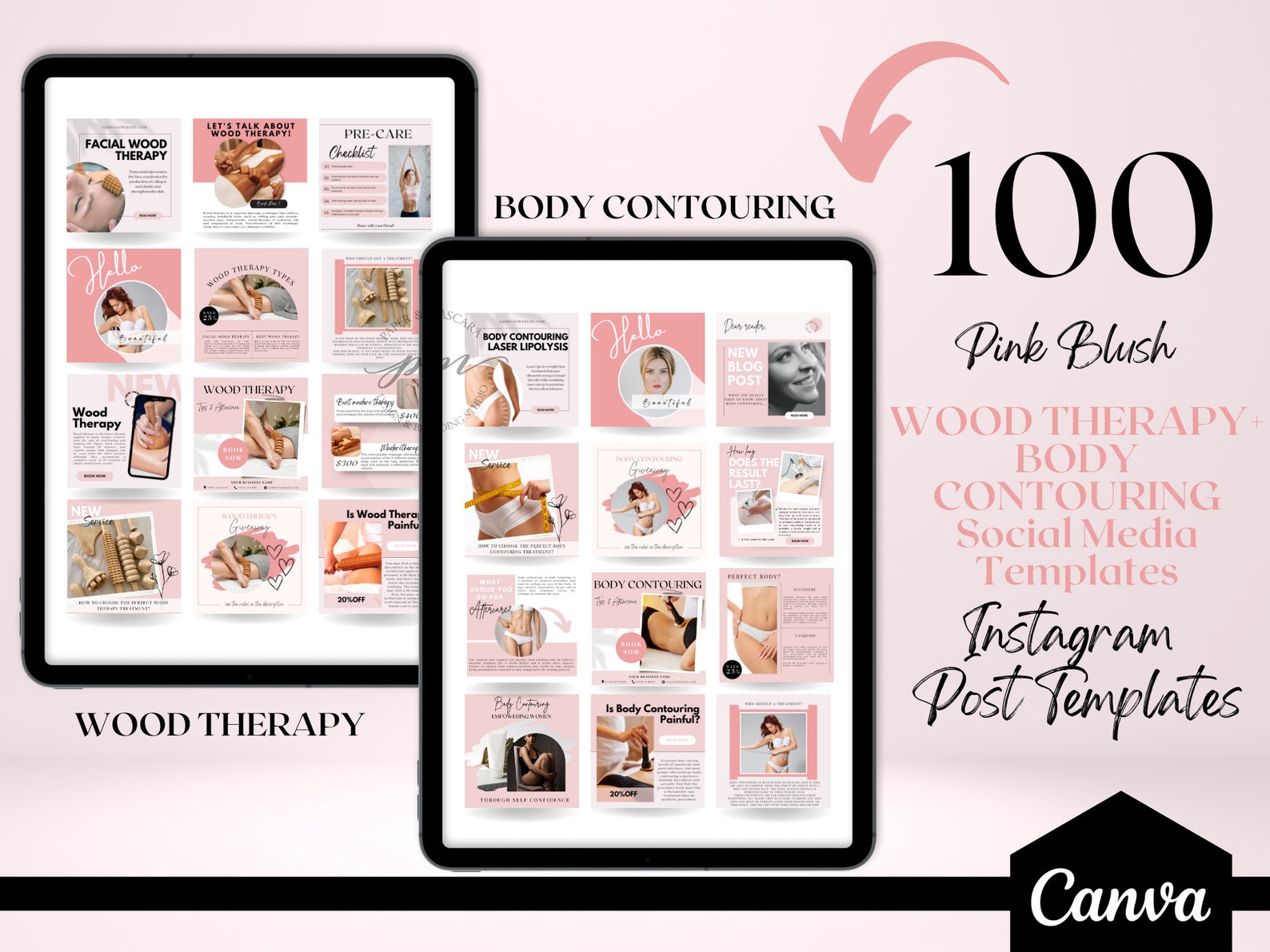 300 Body Contouring Instagram Post Templates, Lipo Laser, Radio ...