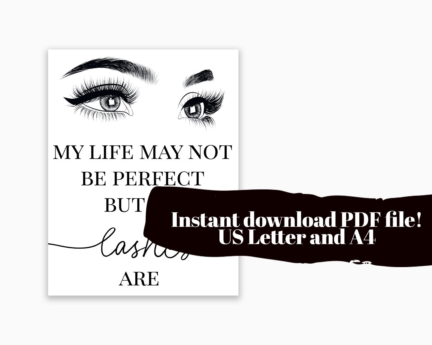 Eyelash Extensions Poster, Eyelashes Print, Esthetician Decor, Lashes ...