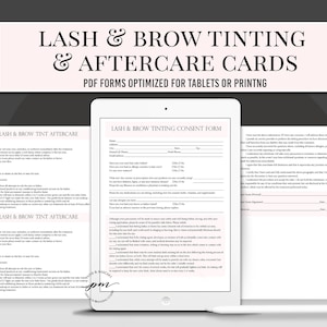 Lash and Brow Tinting Form for Tablets, iPad Lash Tinting Consent Form ...