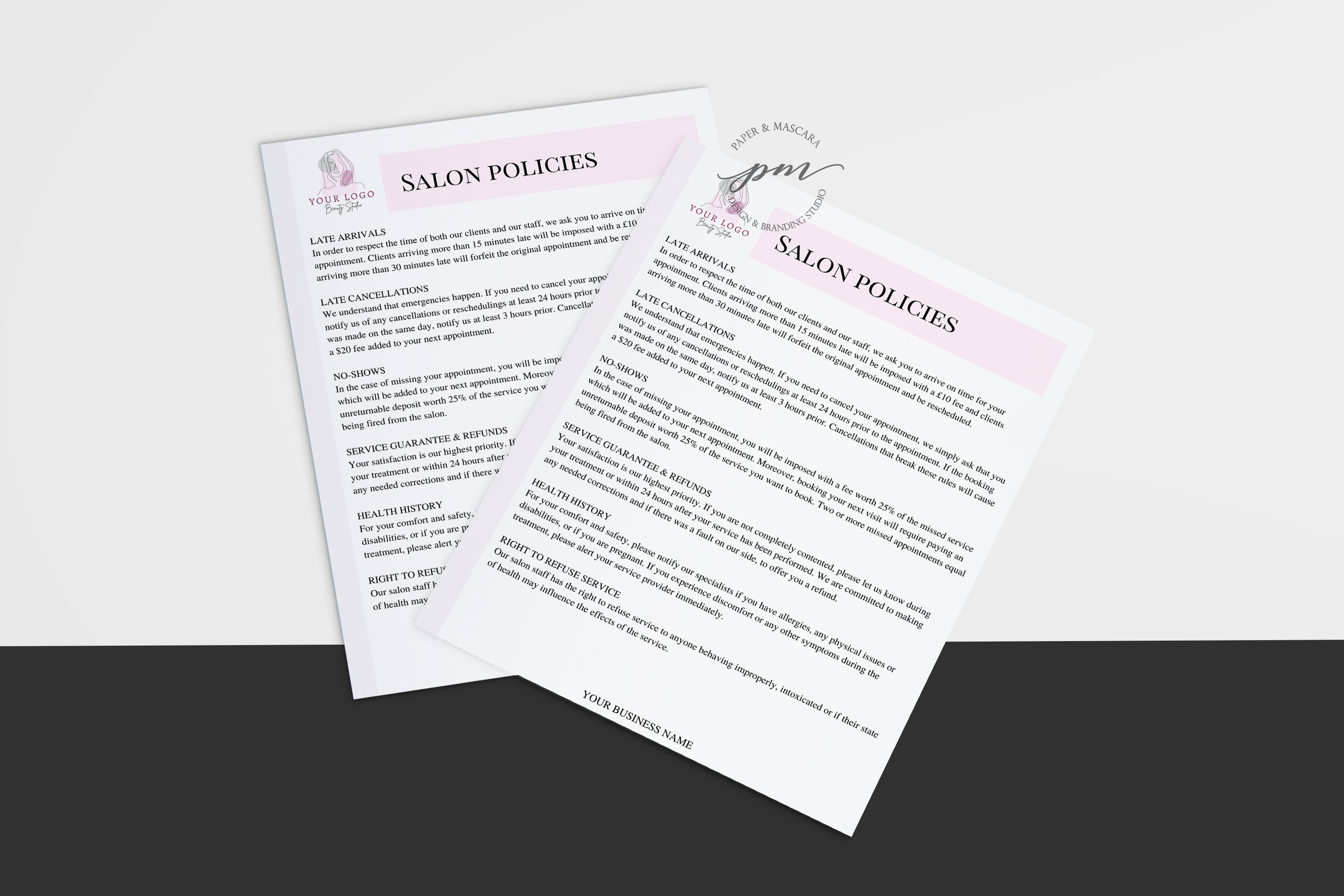 Editable Salon Policies Template Editable Spa Policies - Etsy