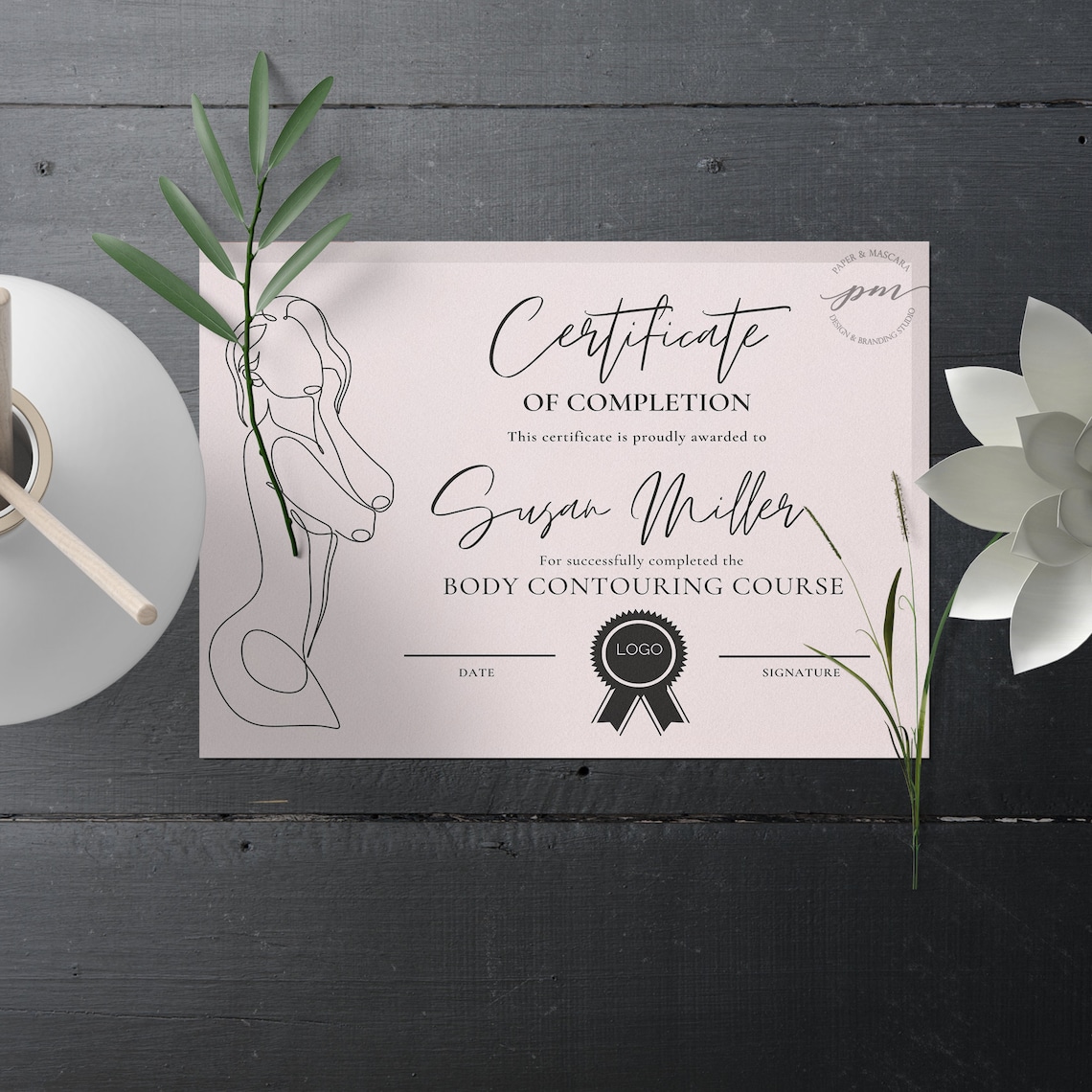 Editable Body Contouring Course Certificate of Completion - Etsy