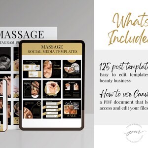 Massage Therapist Instagram Post Templates, Editable Massage Social ...