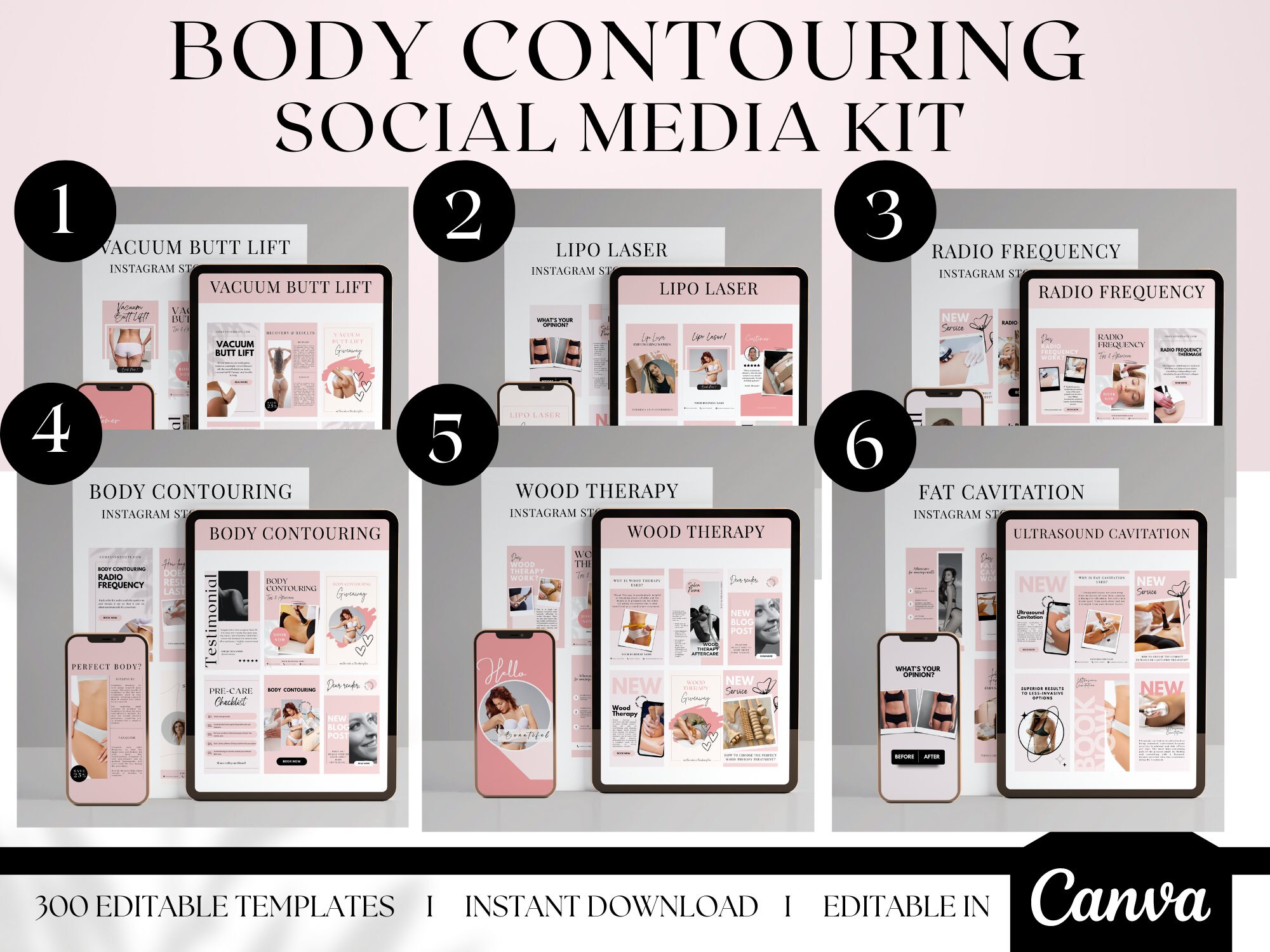 300 Body Contouring Instagram Story Templates, Lipo Laser, Radio ...