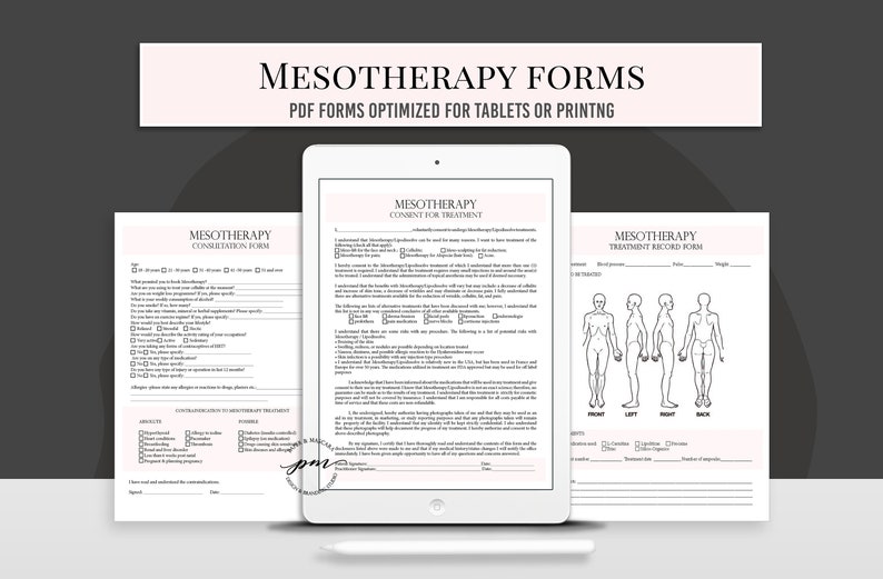 Mesotherapy Consultation Form for Tablets Mesotherapy Consent - Etsy