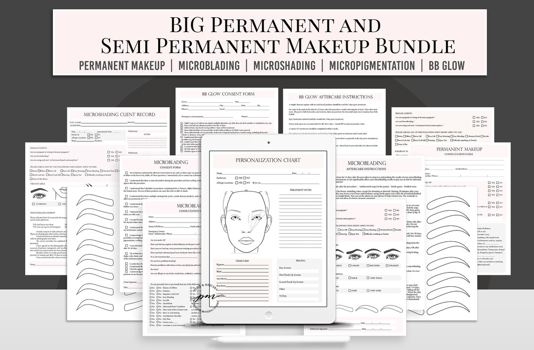 Big Permanent Makeup and Semi Permenant Makeup Bundle, Cliclable and ...