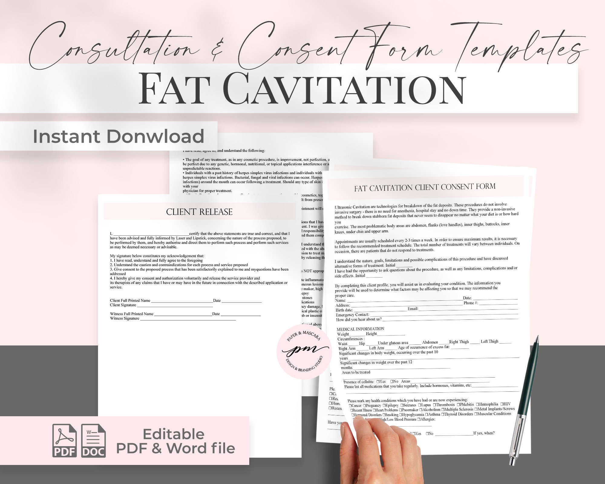 Fat Cavitation Client Information Form Template, Fat Cavitation Client ...