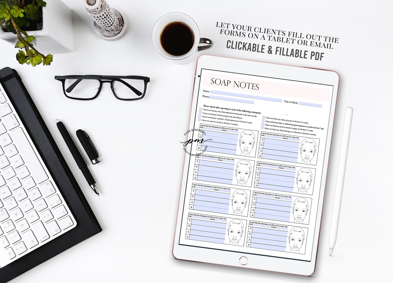 Esthetician SOAP Notes Clickable Esthetician Consultation - Etsy