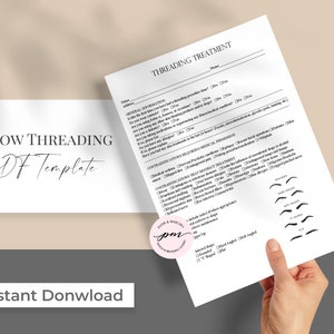 Eyebrow Threading Form Template, Threading Consent Form Template - Etsy