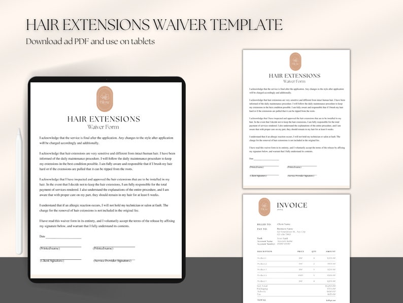 Hair Extensions Waiver Form Template, Hair Stylist Contract Template ...